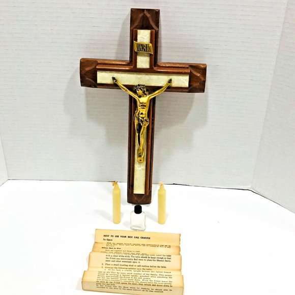 unbranded | Wall Decor | Vtg Crucifix Cross Last Rites Sick Call Holy ...